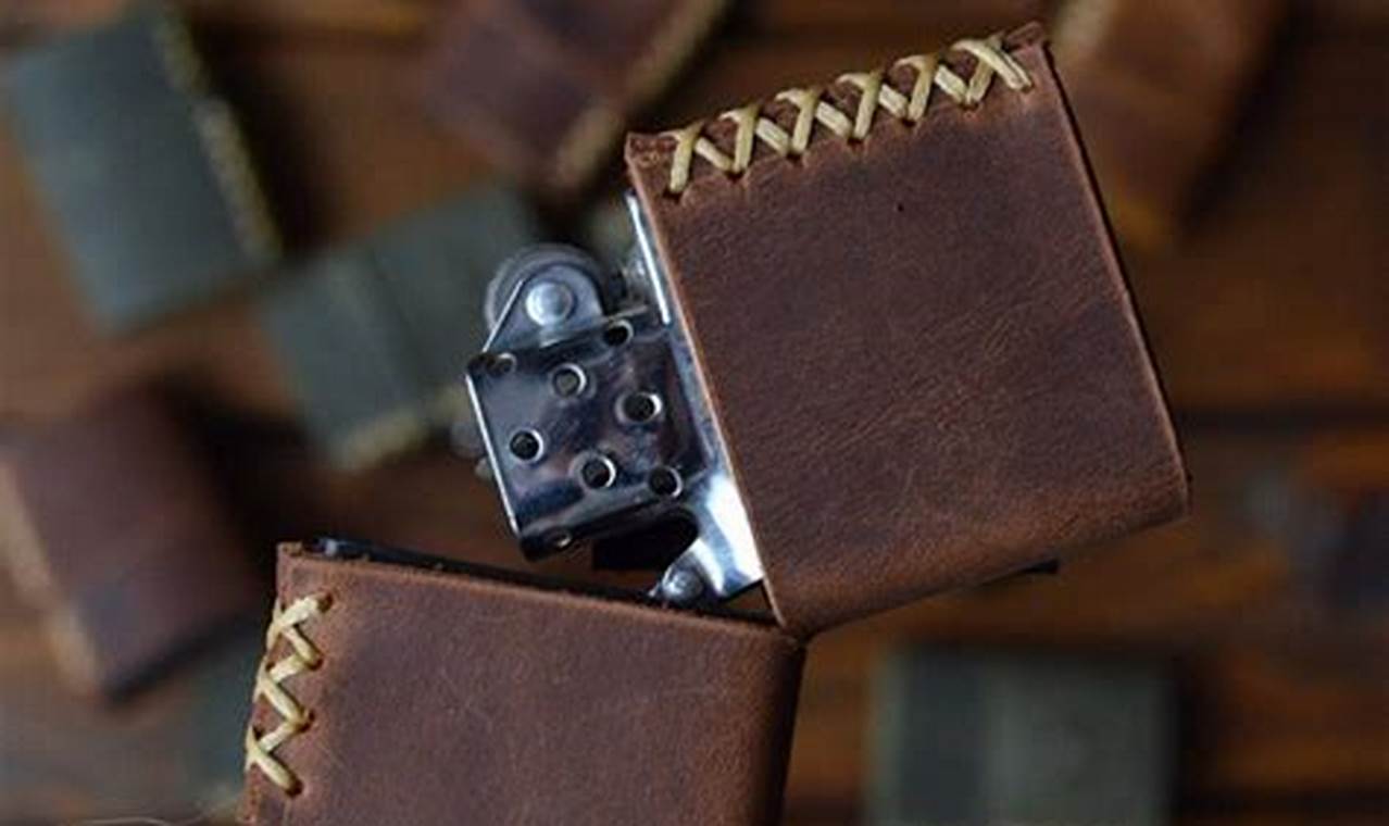 Personalized Custom Leather Zippo Cases & Holders